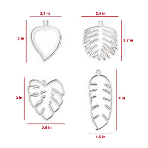 Clever Monster Tropical Leaf Cookie Cutter Set of 4, Hawaiian Palm Leaves Fondant Cutters Set for Gum Paste, Sugarcraft Candy, Luau Cake Decorating