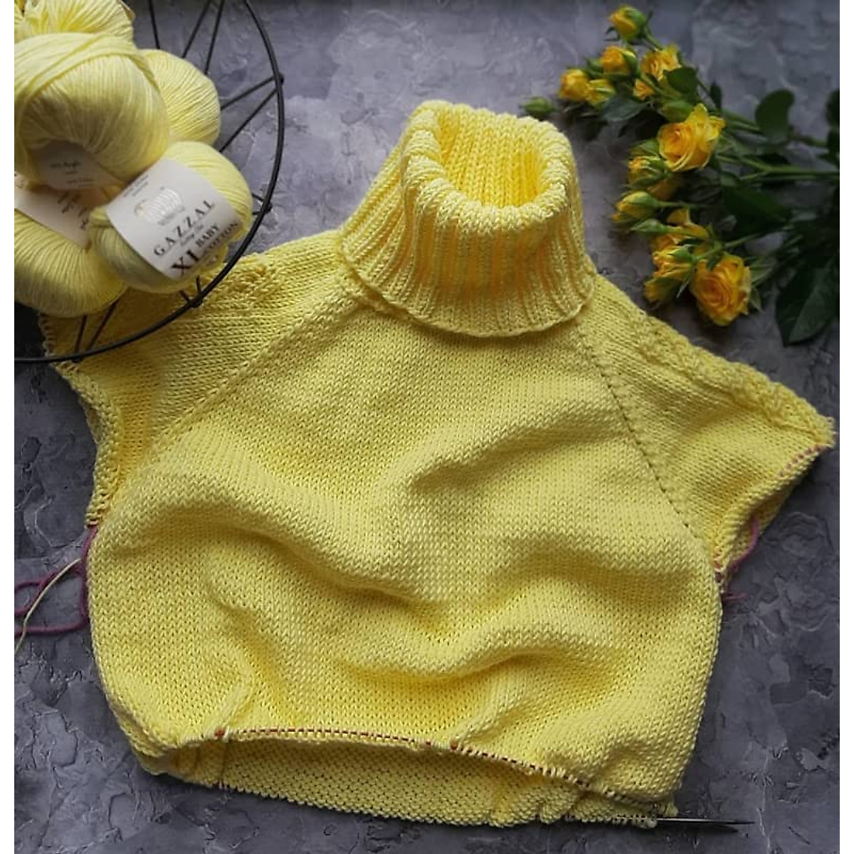 4 Pack (Skein) Gazzal Baby Cotton XL, 50% Soft Cotton 50% Premium Acrylic, Each 1.76 Oz (50g) / 114 Yrds (105m),DK- Worsted Baby Popular Yarn (4 Pack, Baby Blue - 3429) (GazzalBCXL)