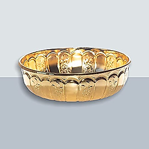 Alisveristime Turkish Authentic Copper Bath Bowl & Hammam Bowl (Gold)