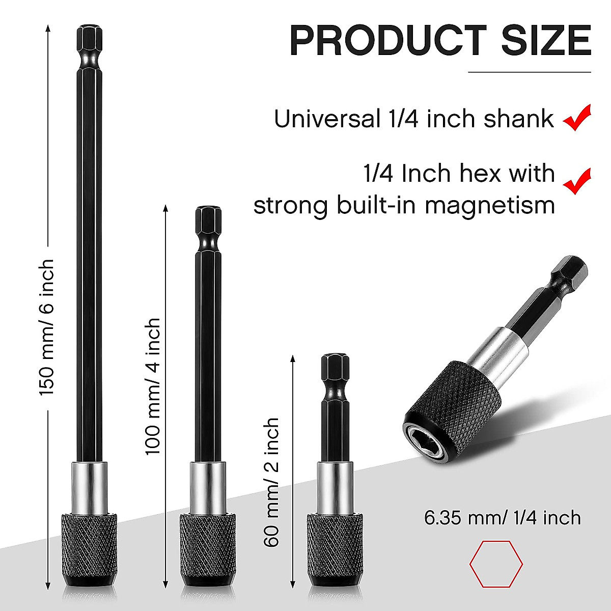12 Pieces Drill Bit Extender Drill Bit Extension, Bit Holder For Impact Driver, Extension Bits for Drill Quick Release Extension, Socket Screwdriver Bit Holder Magnetic Extension Adapter Set
