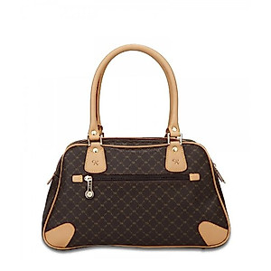 Signature Brown Satchel Organizer by Rioni Designer Handbags & Luggage