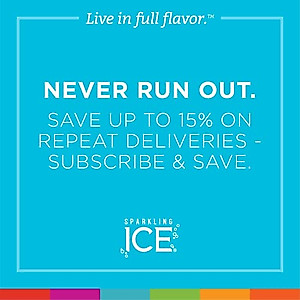 Sparkling Ice +Caffeine Blue Raspberry Sparkling Water, with Antioxidants and Vitamins, Zero Sugar, 16 Fl Oz (Pack of 12)