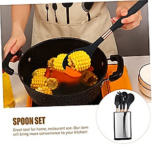 Cooking Spatula Set Pan Set Silicone Slotted Spoon Silicone Spatula Spoon Silicone Rice Paddle Kitchen Utensil Set Cooking Spoons Silicone Scoop Kitchen Gadgets Grey 1 Set