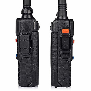 BAOFENG UV-5RTP 8/4/1W Two-Way Radio, High Power Dual Band Long Range for Adults, Tri-Power Handheld Ham Radio with Speaker Mic, Programming Cable (2 Pack)