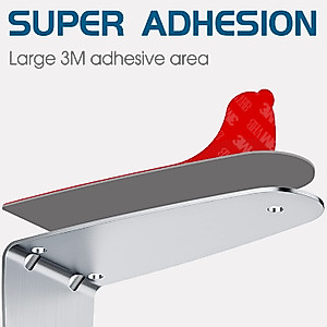 Paper Towel Holder Single Hand Tear - Upgraded Patented Signice Paper Towel Holder Under Cabinet Self Adhesive Towel Holders Wall Mount Hanging Counter Paper Towels Holder Rack for Kitchen (Stainless)