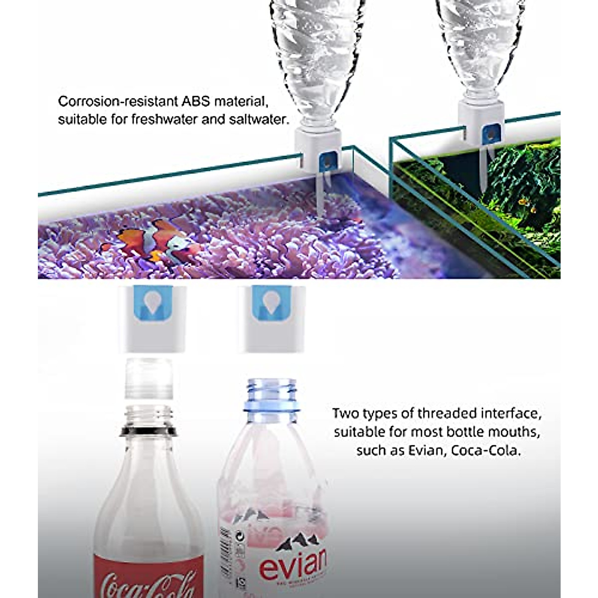 Clscea Aquarium Auto Top Off System Water Filler Compensator Blue