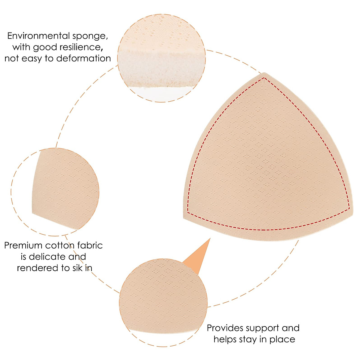 WLLHYF 2 Pairs Bra Pads Inserts Breast Enhancers Women's Push Up Bra Pads Inserts Sports Bra Cups Add 1-2 Cup Sizes