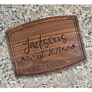 Personalized Charcuterie Board Custom Mr Mrs Cutting Board Arched Wood Engraved Walnut Cutting Board