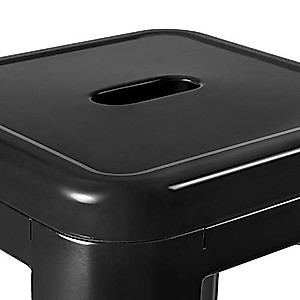 JUMMICO Metal Bar Stool 24 Inches Indoor Outdoor Industrial Barstools Stackable Counter Height Modern Vintage Backless Bar Stools Set of 4 (Black)