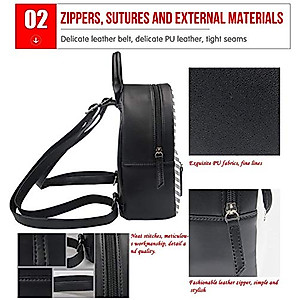 Aoopistc Cute Pink Pig Pattern PU Leather Backpacks Teen Girls Mini School Backpack Portable Travel Shopping Daypack