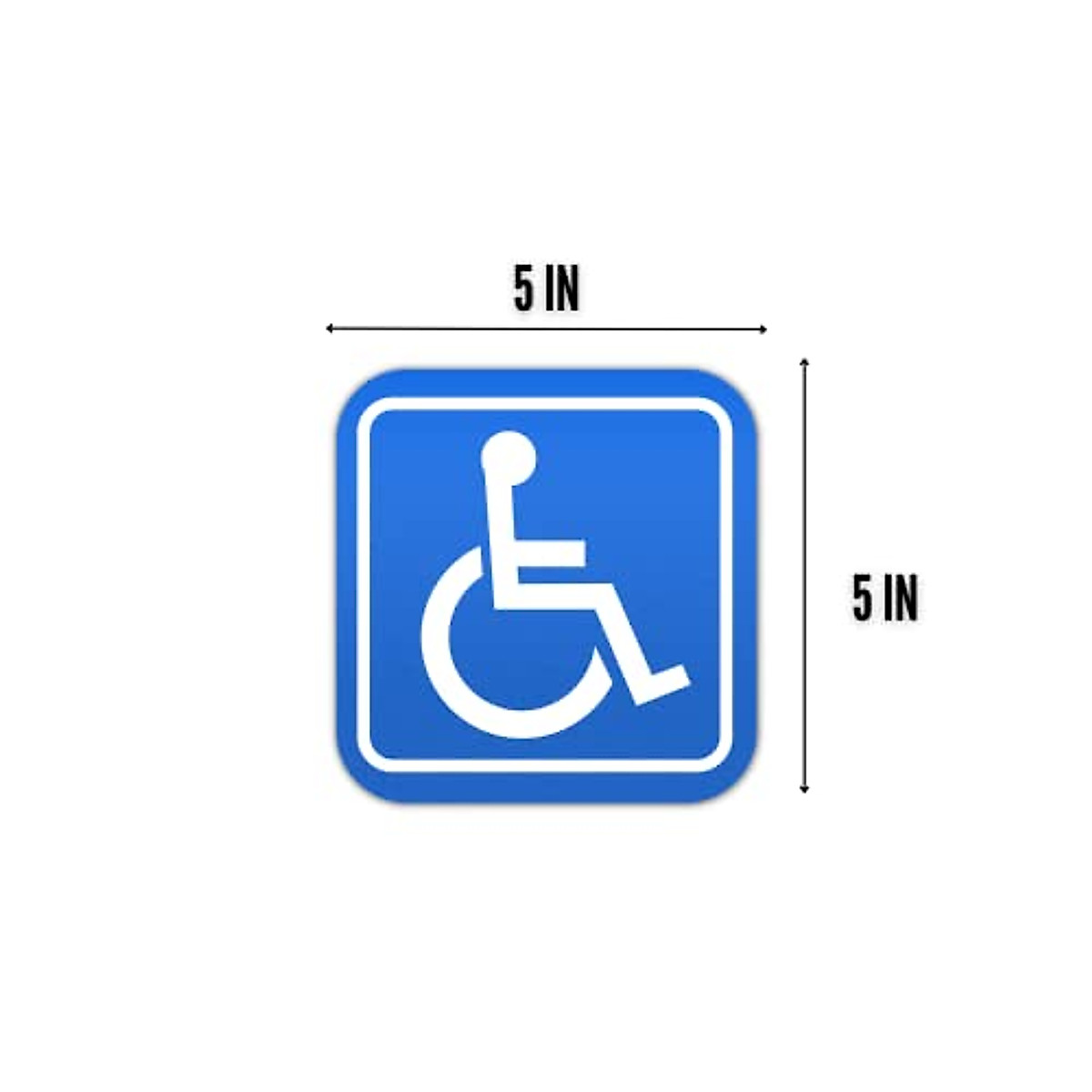 Handicap Sticker Decals, 15 Pack 5 in x 5 in Disabled Wheelchair Accessible Vinyl Labels Glossy Premium UV Protected Self Adhesive for Indoors & Outdoors