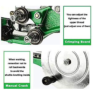 IRONWALLS Leather Sewing Machine, Heavy Duty Metal Manual Hand Cobbler Shoe Stitching Repair Mending Machine with Dual Cotton Nylon Line Canvas for Bags Tents Clothes Quilts, Coats, Trousers