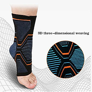 Adjustable Knitted Ankle Brace Support Sleeve, Breathable Arch Support Ankle Compression Socks for Injury Recovery Ankle Pain Relief, Swelling, Sprained Ankle, Men Women (XL)