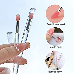 ELESDA Lip Brush, Silicone Lip Applicator Reusable 3PCS Lip Mask Applicator, Silicone Lip Brush Retractable Lip Gloss Balm Applicator Eyeshadow Lip Scrub Brush Applicator Lip Applicators Disposable