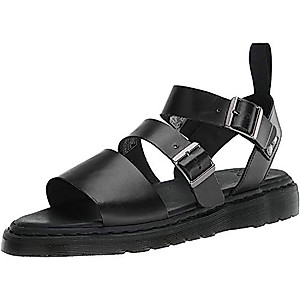 Dr. Martens mens Gryphon Gladiator Sandal, Black, 10-10.5 US