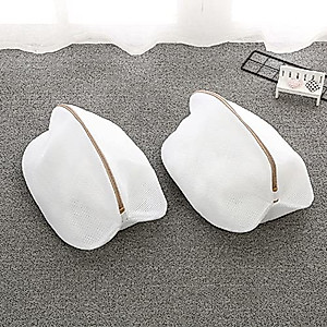 TFCFL Mesh Wash Laundry Bags for Delicates/Facemasks with Premium Zipper, Lingerie Bra Washing Bag 2/6pcs (2pcs)