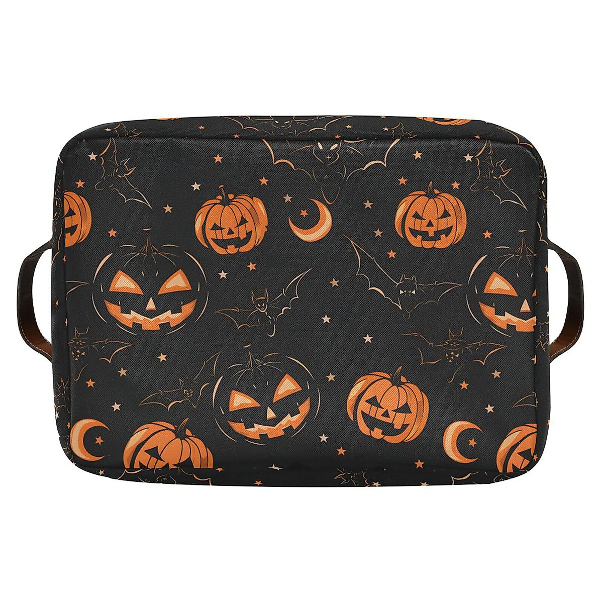 ALAZA Halloween Pumpkin Bat Moon Star Foldable Storage Box Storage Basket Organizer Bins with Handles for Shelf Closet Living Room Bedroom Home Office 1 Pack