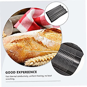 UPKOCH Baking Pan 1pc Three Groove Mold French Bread Loaf French Bread Pan Household Gadgets Kitchen Baking Tool French Pan Rack Bread Baking Tray Three-slot Baking Mold Italy