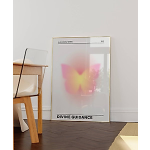 iHery Large Unframed Aura Angel Numbers 333 Poster Set of 3, Premium Quality 12x16in Canvas Wall Art Decor Aesthetic, Pink Trendy Spiritual Energy Gradient Print for Yoga Bedroom,Living Room