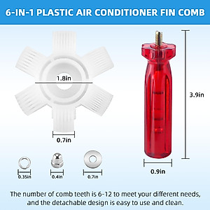 AMI PARTS 5 PCS Air Conditioner Fin Cleaner Set Include 3 Different Air Conditioner Condenser Fin Comb and 2 Different Condenser Fin Comb Brush