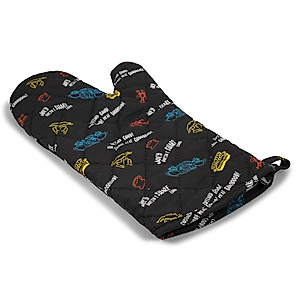 Friends Icons & Quotes Black Oven Mitt Glove