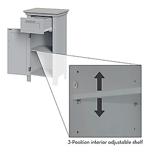 RiverRidge 06-076 Home Somerset Collection Single Door Floor Cabinet, Gray, No Size,Grey