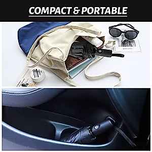 LLanxiry Umbrella Windproof Travel Umbrellas for Rain Black Folding Umbrellas 10 RIBS Automatic Strong Portable Wind Resistant Backpack Umbrella for Men and Women (High clouds)