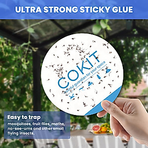 COKIT 12 Packs Glue Pads Flying Insect Trap Refill Indoors Bug Catcher Replacement Sticky Glue Boards for Gnats, Mosquitoes, Fruit Fly Traps Refills Glue Cards 4.3 Inches