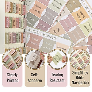 Mr. Pen- Bible Tabs, 75 Tabs, Boho Theme, Laminated Bible Tabs for Women and Men, Bible Tabs for Study Bible, Bible Index Tabs, Bible Book Tabs, Bible Labels Tabs, Mr Pen Bible Tabs