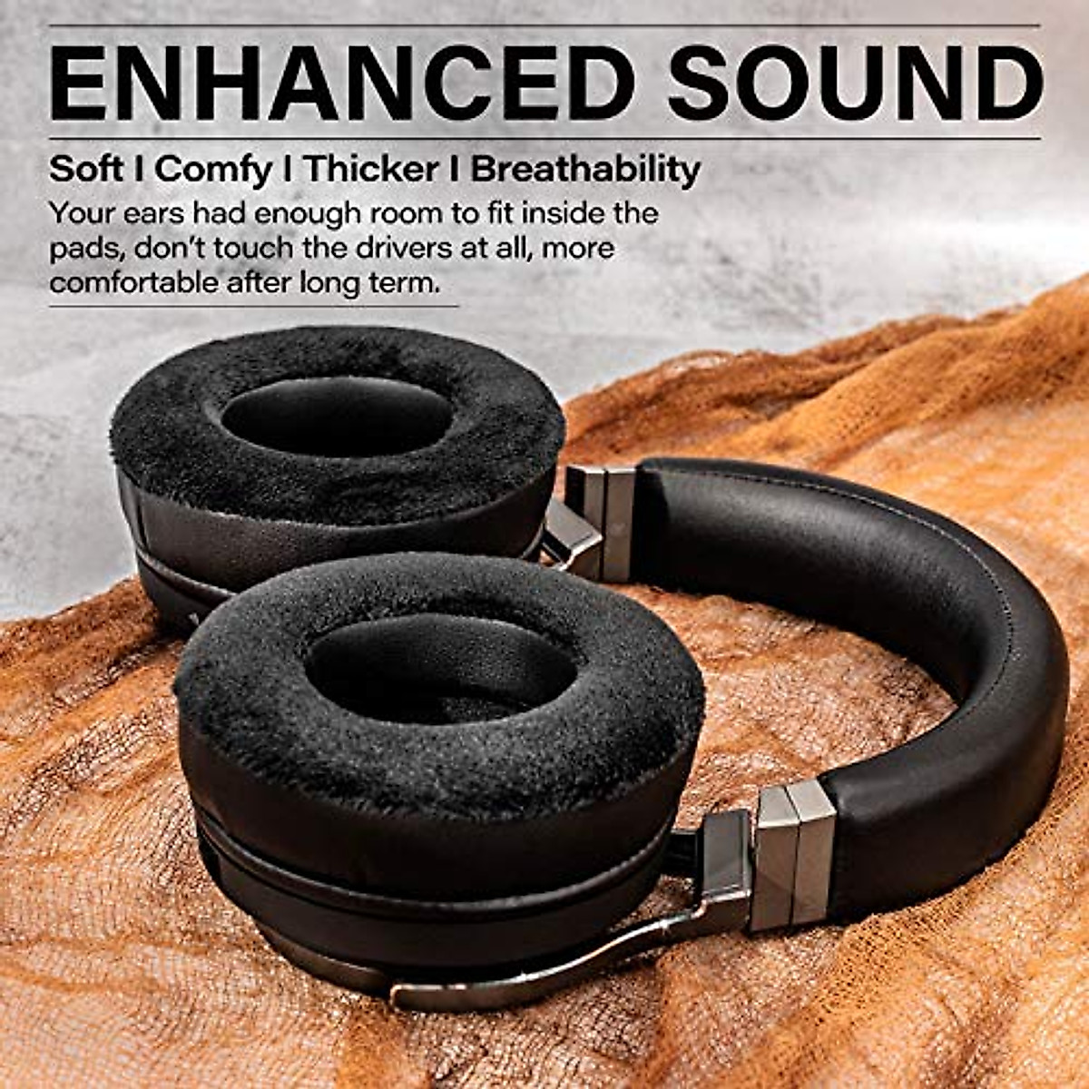 Earpads Compatible with Virtuoso RGB Wireless SE Gaming Headset - Memory Foam Earcups - Hybrid (PU/Velour) Ear Cushions I Black