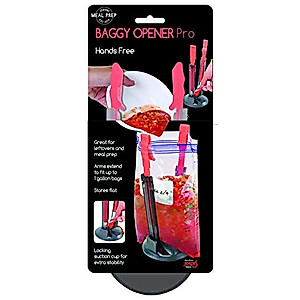 Jokari Suction Cup Fortified Baggy Rack 2 Pack For More Stability When Filling Plastic Freezer Storage Zip Lock Bags. Sturdy Clips Hold Containers Open to Pour Leftovers and Meal Prep Ingredients.