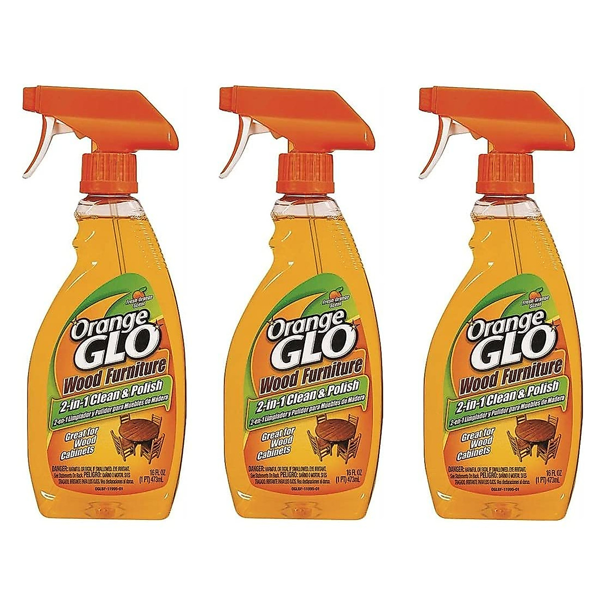 Glo 640823841079 (Pack of 3) Wood Furniture 2-in-1 Clean and Polish, 48 Fl Oz total