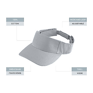 Augusta Sportswear Mens 6225 Visor, Silver Grey