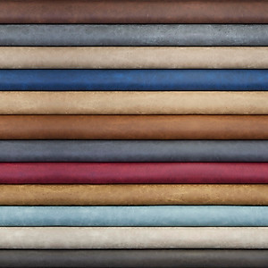 Faux Leather Fabric, Thick Durable Synthetic Repholstery Leather Vinyl, Soft Touch Distressed DIY and Craft Material - Individual 1 Yard Cut 36"x54" (Chaps)