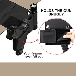 FIREDOG Bedside Holster, Bed Gun Holster for Mattress Car Desk Home Office,Fits for Glock 17 22 S&W Different Handgun Holster