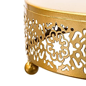 Hedume 3 Pack Cake Stand Set, Round Cake Stands, Metal Dessert Cupcake Pastry Candy Display Plate for Wedding, Event, Birthday Party