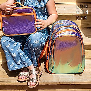 Wildkin 15 Inch Kids Backpack for Boys & Girls, 600-Denier Polyester Backpack for Kids, Features Padded Back & Adjustable Strap, Perfect Size for School & Travel Backpacks (Orange Shimmer)