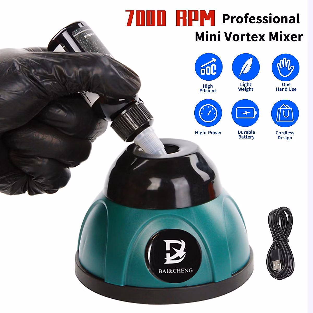 DX BAI&CHENG 7000rpm Lab Vortex Shakers for Paints, Paint Mixer for Ink, Paint Shaker, Ink Shaker, USB Powered ，mini vortex mixer ，vortex shaker vortex paint mixer，mini paint mixer paint shaker