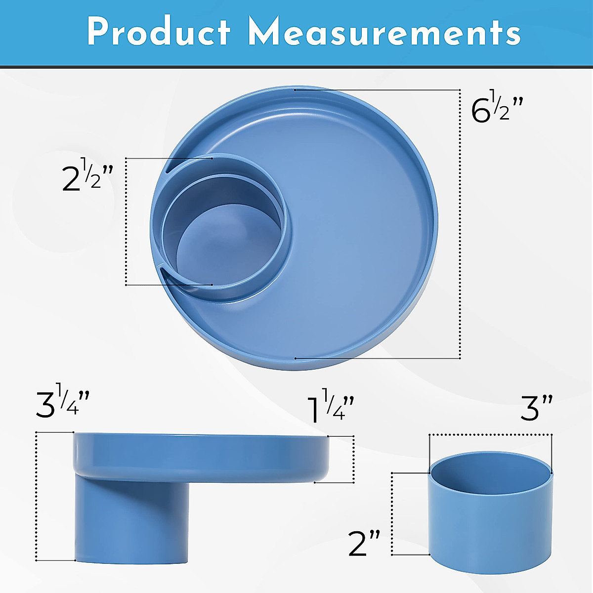 My Travel Tray Kids Travel Tray Cup Holder - Cup Holder Travel Tray for Cup Holders (Sky Blue), 1 Count (Pack of 1)