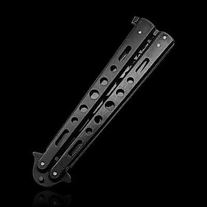 Stainless Steel Beard Comb Men's Hair, Beard and Mustache Styling Comb Steel Practice Training Butterfly Comb (Black)