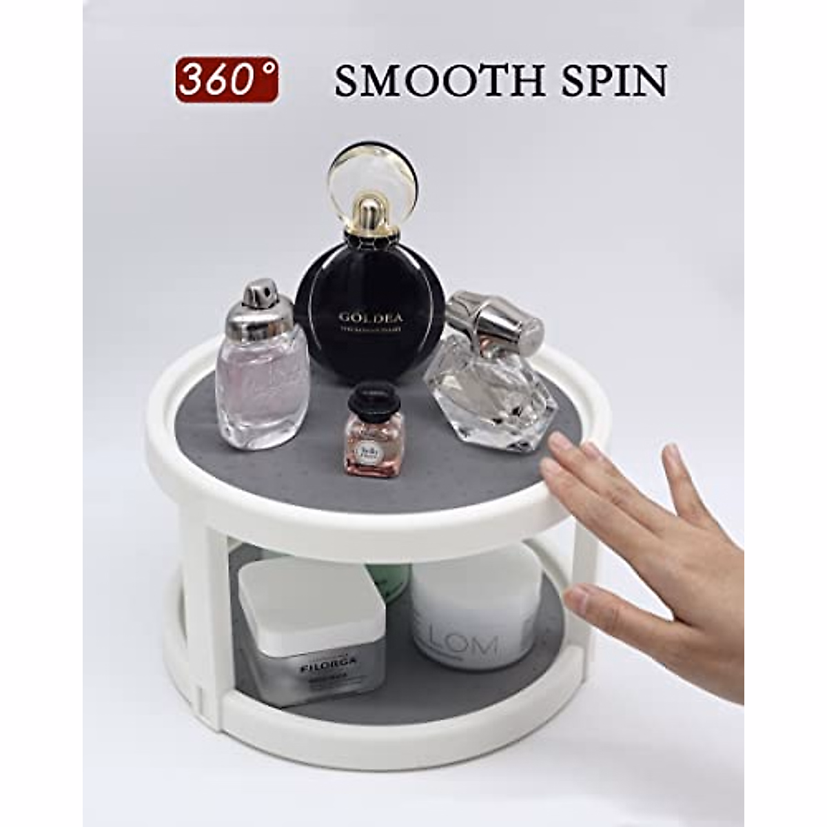 1pc 2 Tier Lazy Susan and 2pcs 1 Tier Lazy Susan Organizer for Cabinet