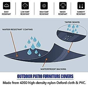 Patio Sectional Sofa Cover, Waterproof Outdoor V-Shaped Sectional Cover,Heavy Duty Garden Furniture Cover with 600 D,Air Vent,100" L x 100" D x 31" H