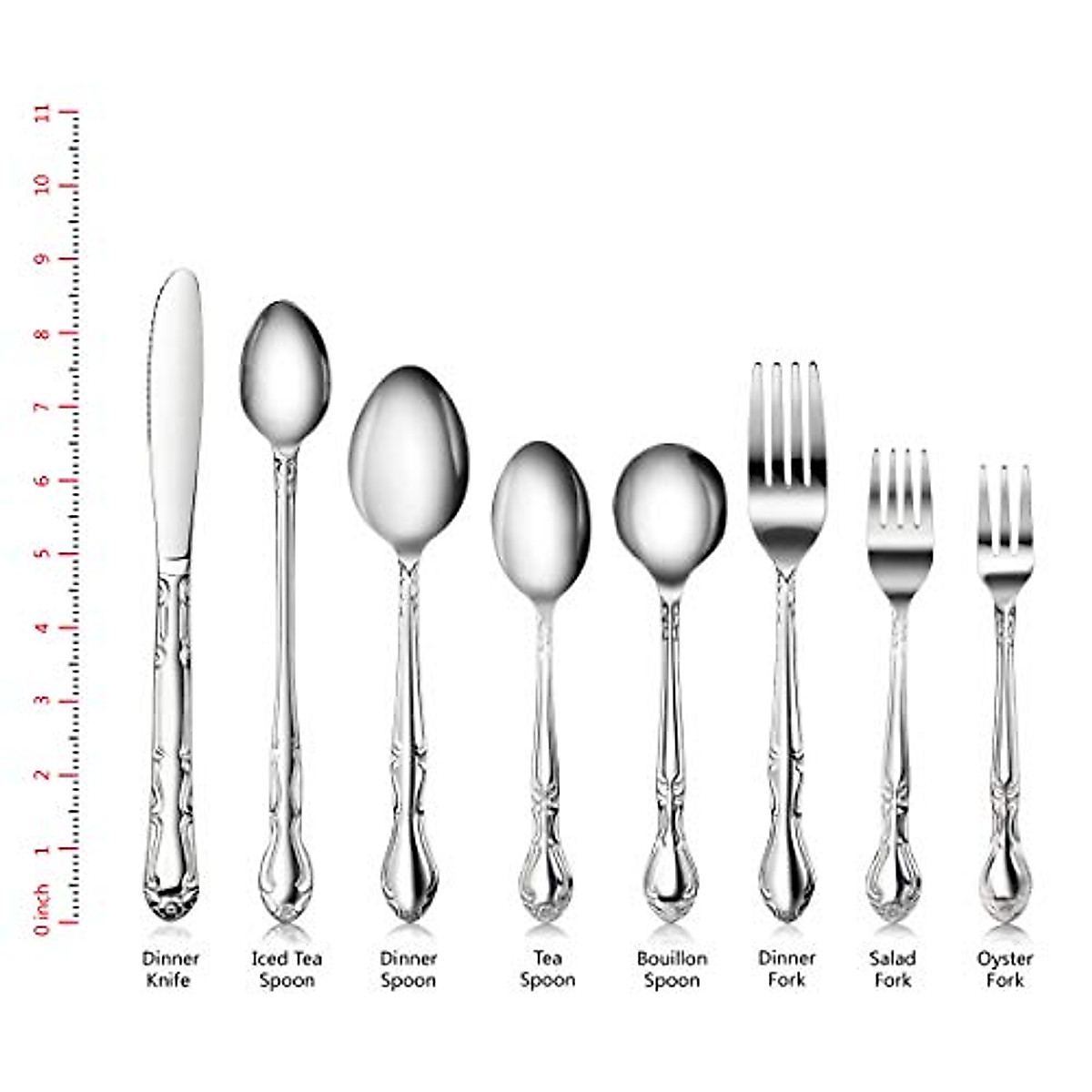 New Star Foodservice 58857 Rose Pattern, 18/0 Stainless Steel, (60 Piece Flatware Set)