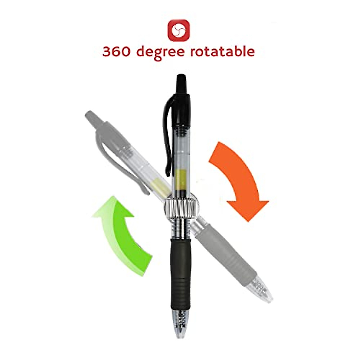 Pen Holders Rotable Self Adhesive Pen Holder Single Hole Pen Adjustable Spring Loop Clip Holder For Netbook Refrigerator Clipboard Office Accessories Supplies (Silver)