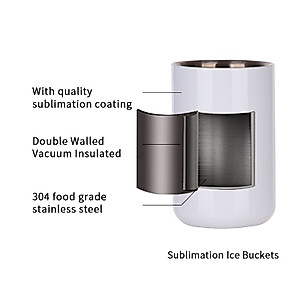 PYD Life Sublimation Ice Buckets Blanks Tumblers 17 OZ White without Lids for Parties Bars,Sublimation Stainless Steel Bucket Small Cups for Cricut Mug Press Tumbler Heat Press 4 Pack
