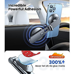 VICSEED Tesla Phone Mount【Strongest Magnet Power】MagSafe Car Mount for Tesla Model 3 Model Y, Foldable Hidden Phone Holder Fit for All Phone, Tesla Model 3 Accessories