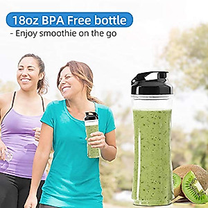 La Reveuse Smoothies Blender 300 Watt with 18 oz BPA-Free Portable Travel Sports Bottle (Navy Blue)