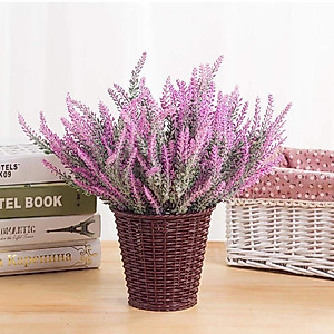 LISENNER 6 Bundles Lavender Bouquet for Wedding Home Office Kitchen Garden Table Indoor Outdoor Decoration(Red)