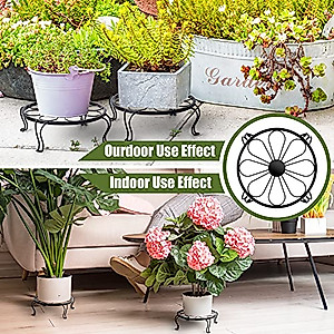 4 Pack Metal Plant Stands Outdoor Indoor, BetyBedy Flower Pot Stand, 9 Inches Corner Plant Stand for Indoor Plants, Plant Shelf Plant Holder for Living Room Balcony Patio Garden (Black)