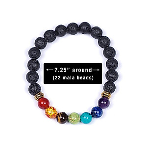Men Women Stone Beads Stretch Strand Bracelets Healing Therapy Bracelets Gift, Black